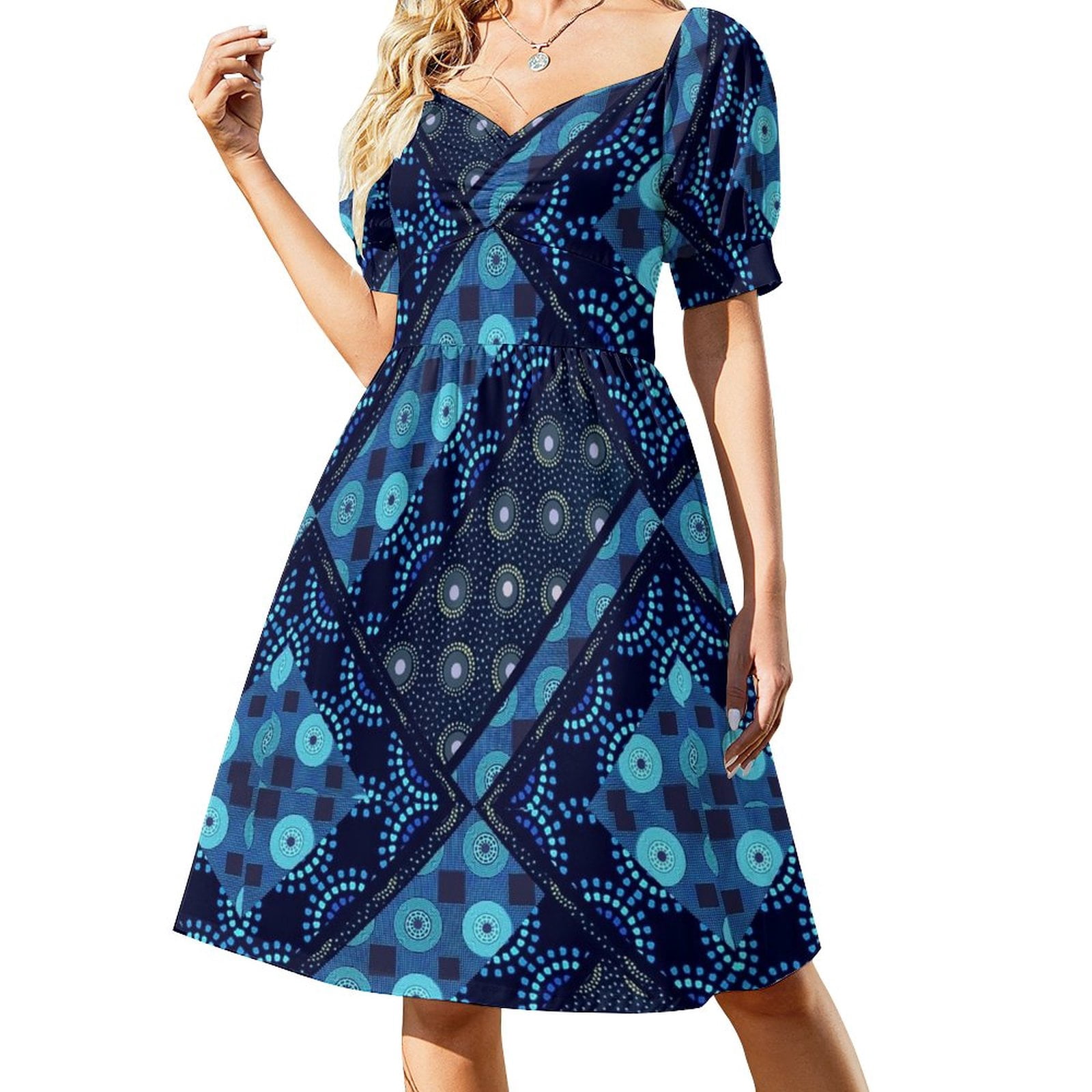 Blue Shwe Shwe Sleeveless Dress Women's skirt Dress for pregnant women ...