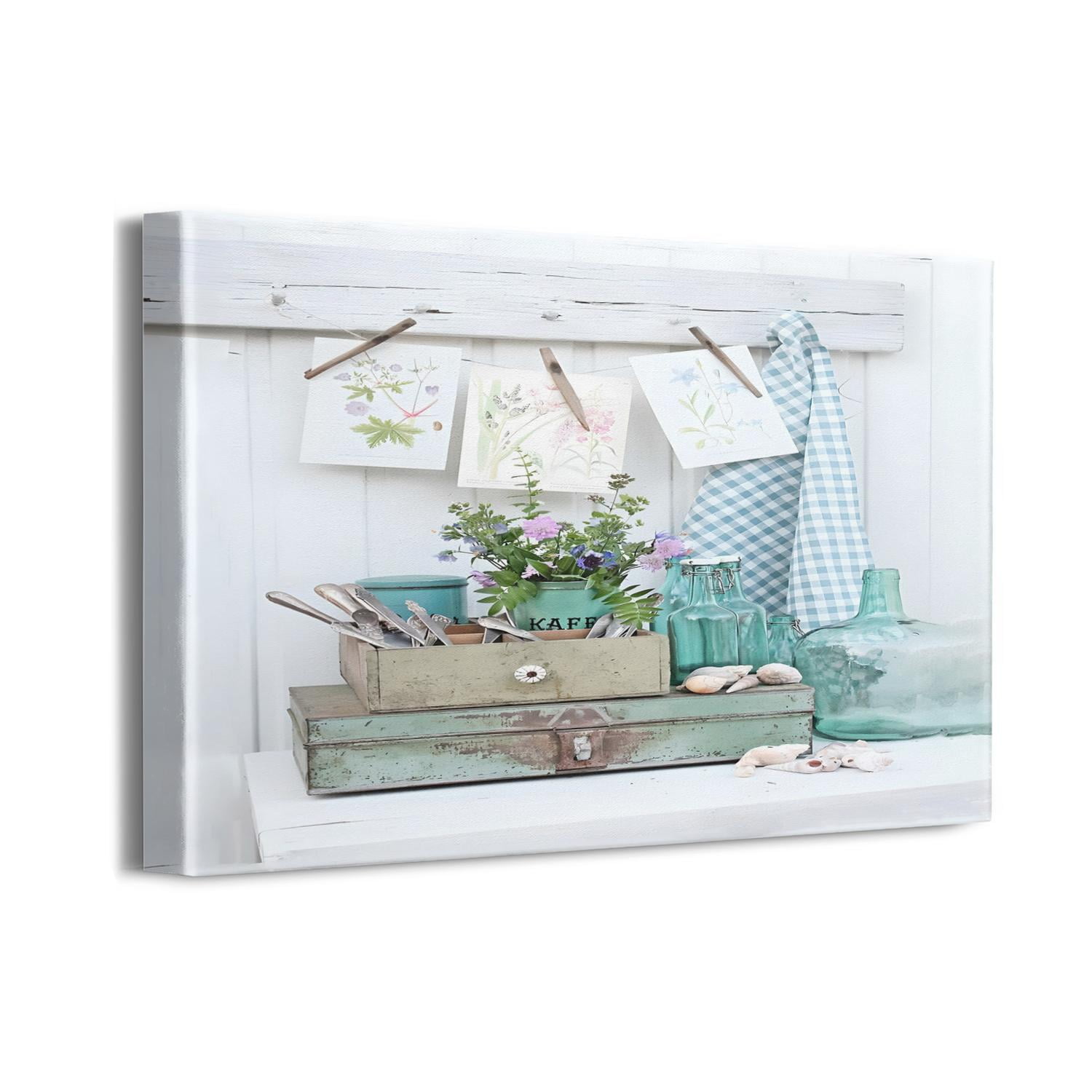 Blue Sign Rustic Farmhouse Signs Wood Background Wall Art for Bedroom ...