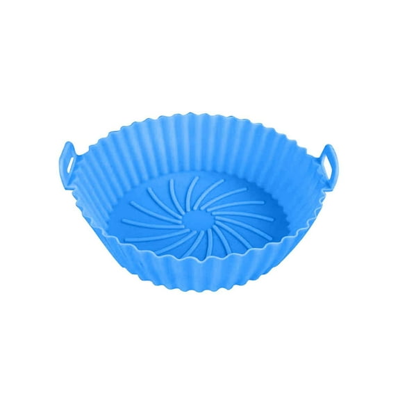 Blue Silicone Air Fryer Baking Pan Tray With Non-Stick Surface, Food ...