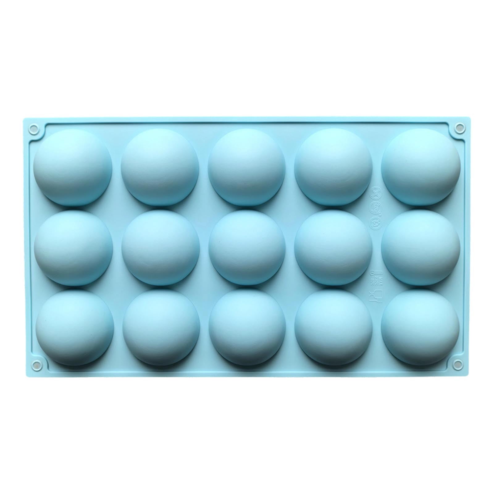 Blue Silicone Baking Mold 15 Cavity Large Semi Circle For Cake Bread ...