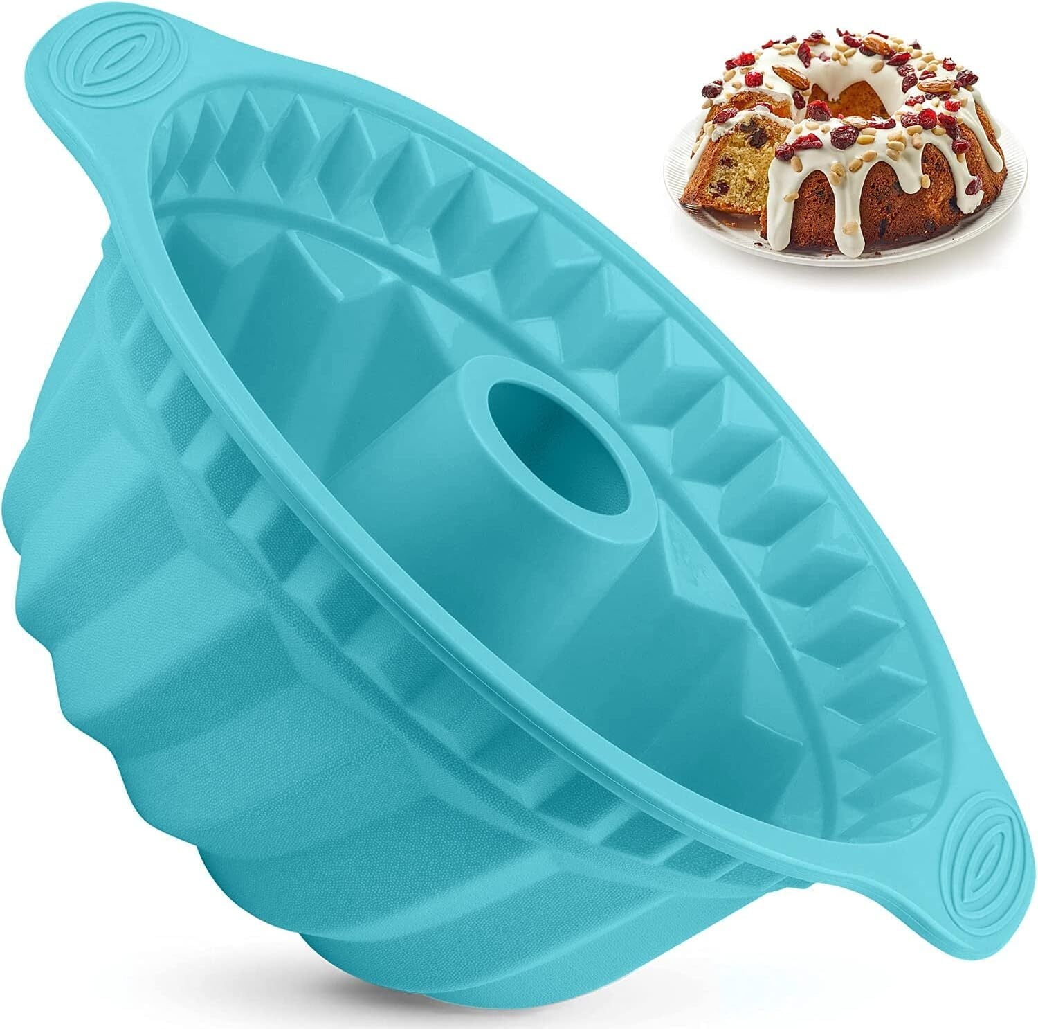 Blue Silicone Cake Pans, Non-Stick Cake Molds for Baking, Useful Jello ...