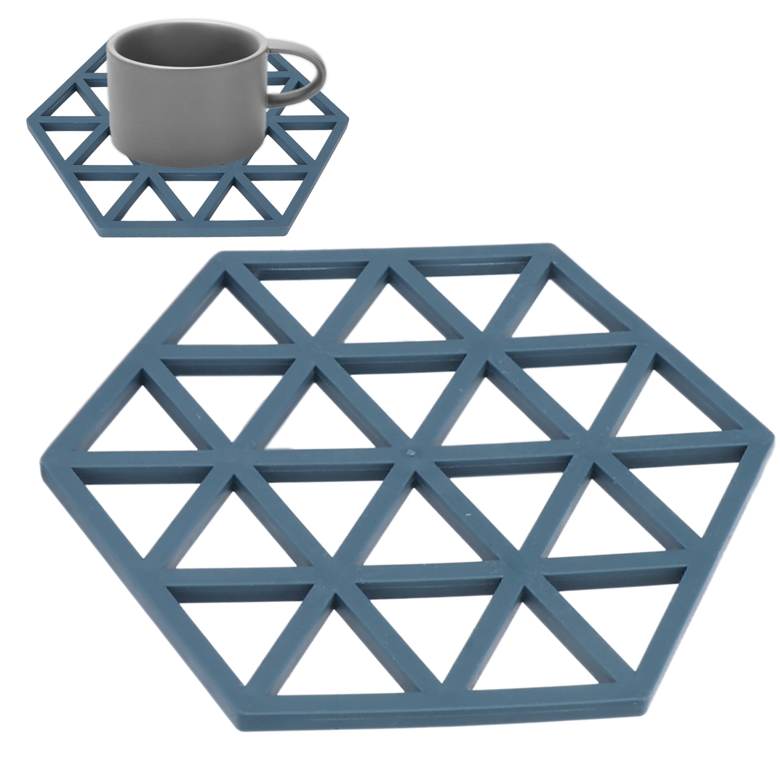 Blue Silicone Coasters, Heat Insulation Soft Waterproof Nonslip Table ...