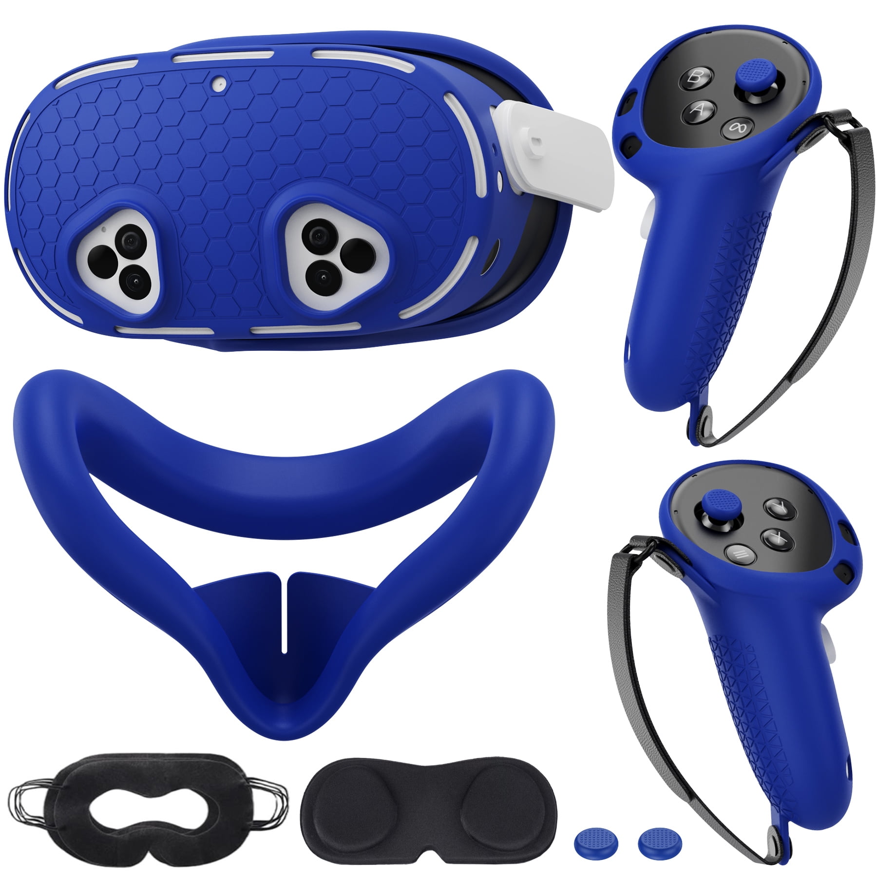 Blue Silicone Cover Set Compatible with Meta Quest 3s, Face Cover, VR ...