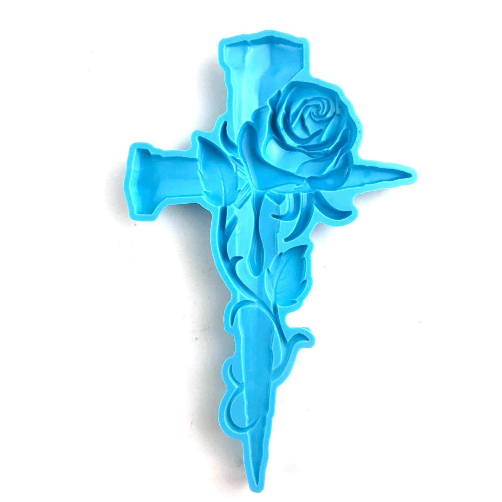 Blue Silicone Cross Pendant Mold For Diy Resin Craft Wall Decor Semi 3D ...