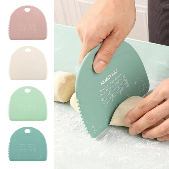 Blue Silicone Dough Scraper and Shaving Blade, Flexible Manual Cutter ...
