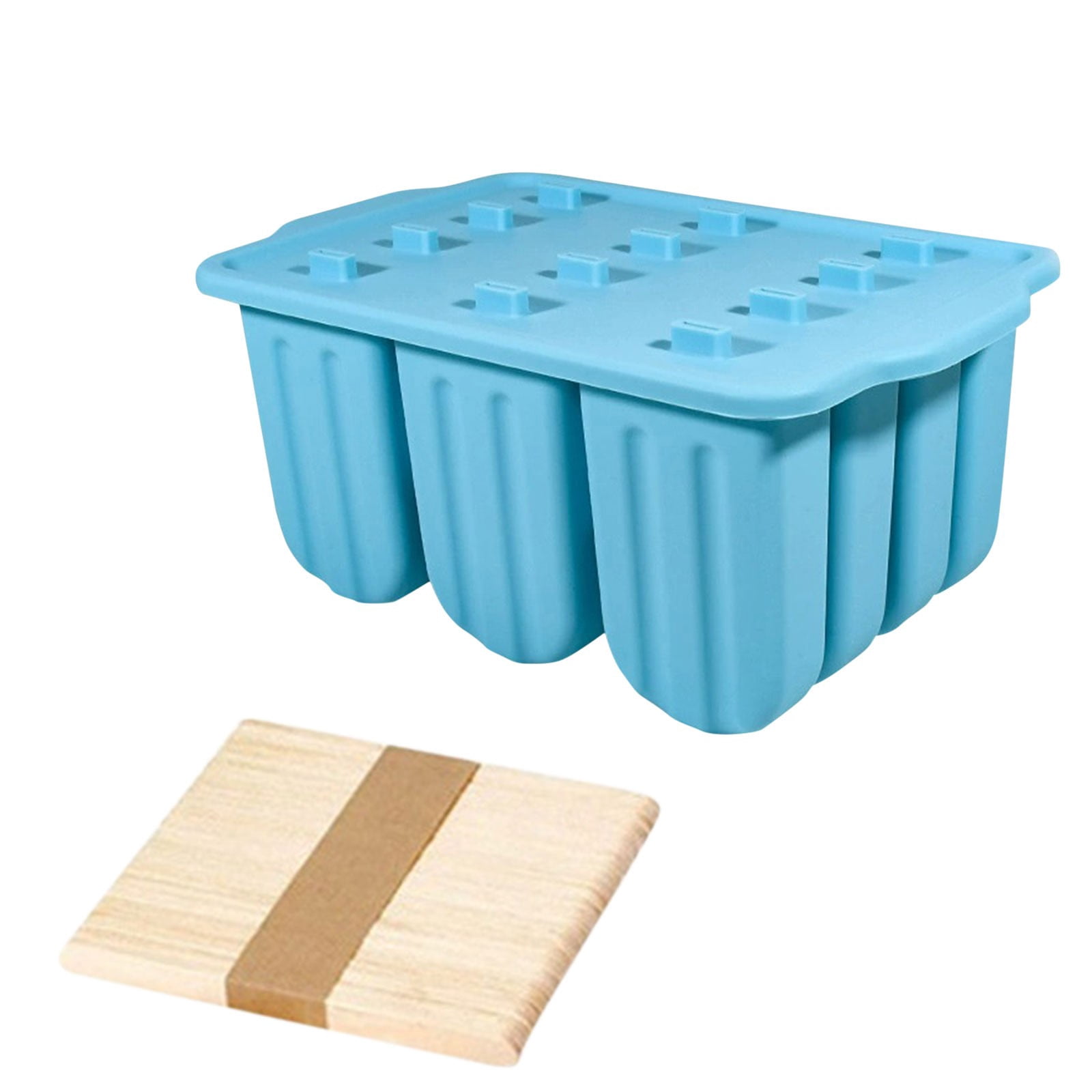 Blue Silicone Ice Molds with Sticks Diy Popsicle Maker Reusable with ...