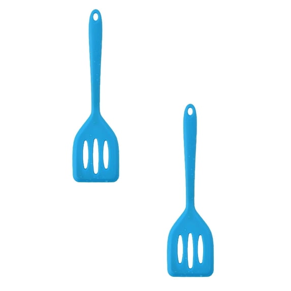 Blue Silicone Spatula for Cooking, One-Piece Steak Frying Spatula ...