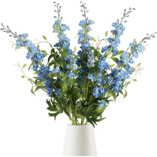 Blue Silk Flowers 9Blue Delphinium Artificial Flowers Combo Clematis ...