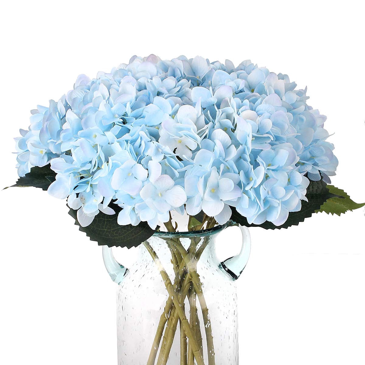 Blue Silk Hydrangea Flowers Artificial Fake Flowers Bouquets Faux ...