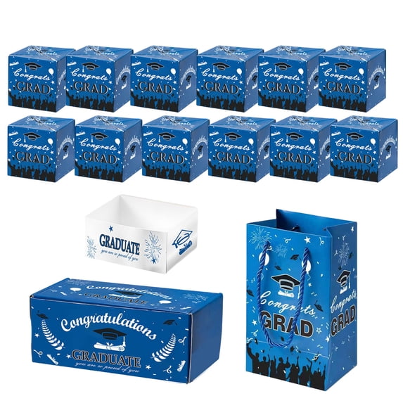Blue Silver Graduation Card Box for Class of 2026, Congrats Grad Card ...