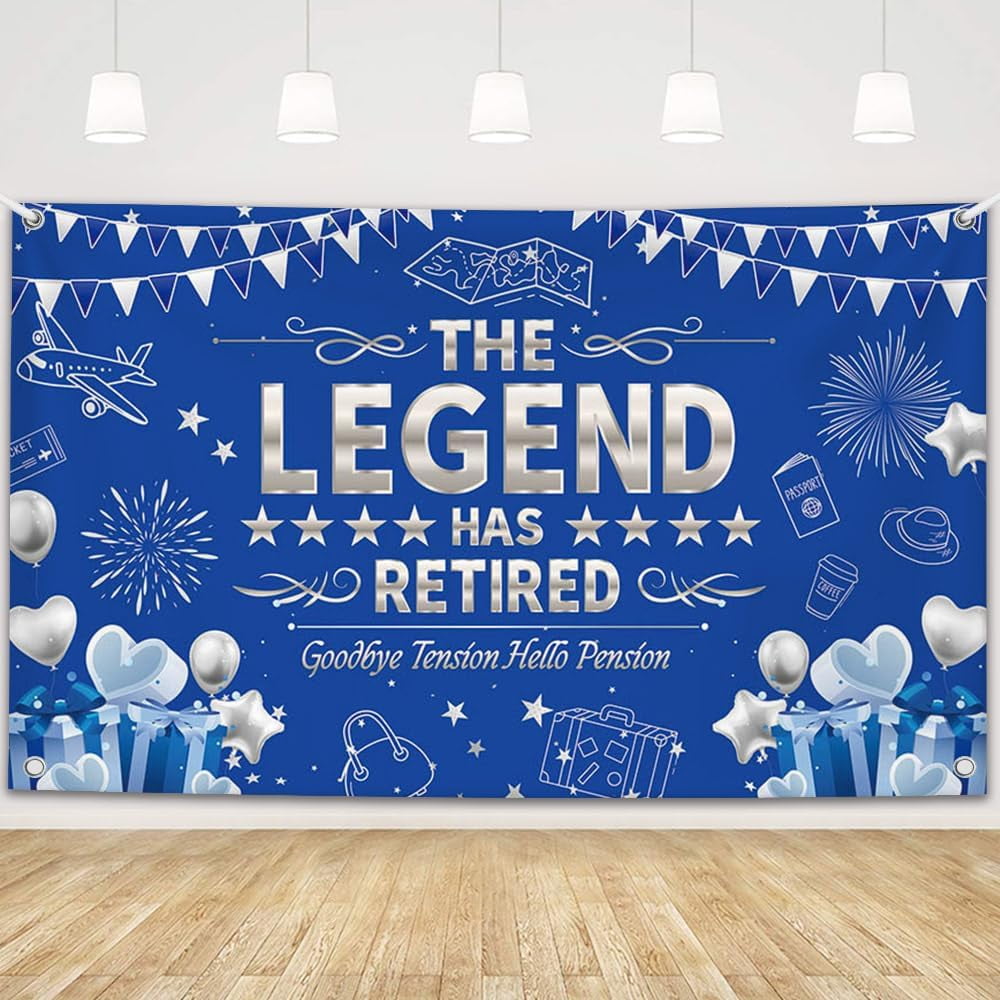 Blue Silver Retirement Party Decorations Blue and Silver The Legend Has ...