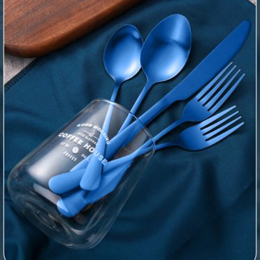 Walmart's 20-Piece Blue Silverware Set, Complete Stainless Steel ...