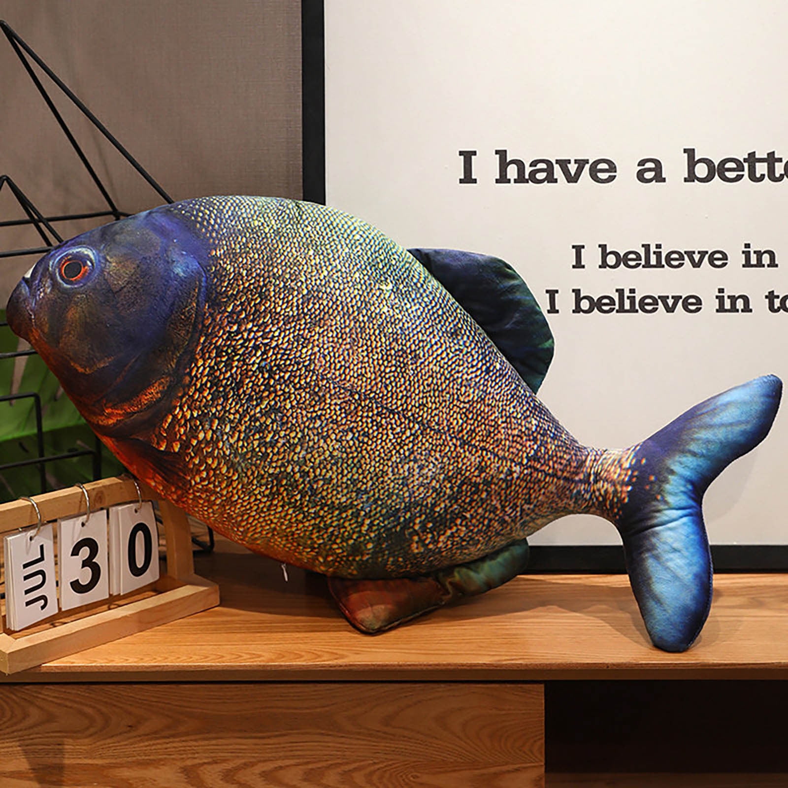 Blue Simulation Fish Doll Plushs Toy Sleep Pillow Aquarium Doll Doll ...