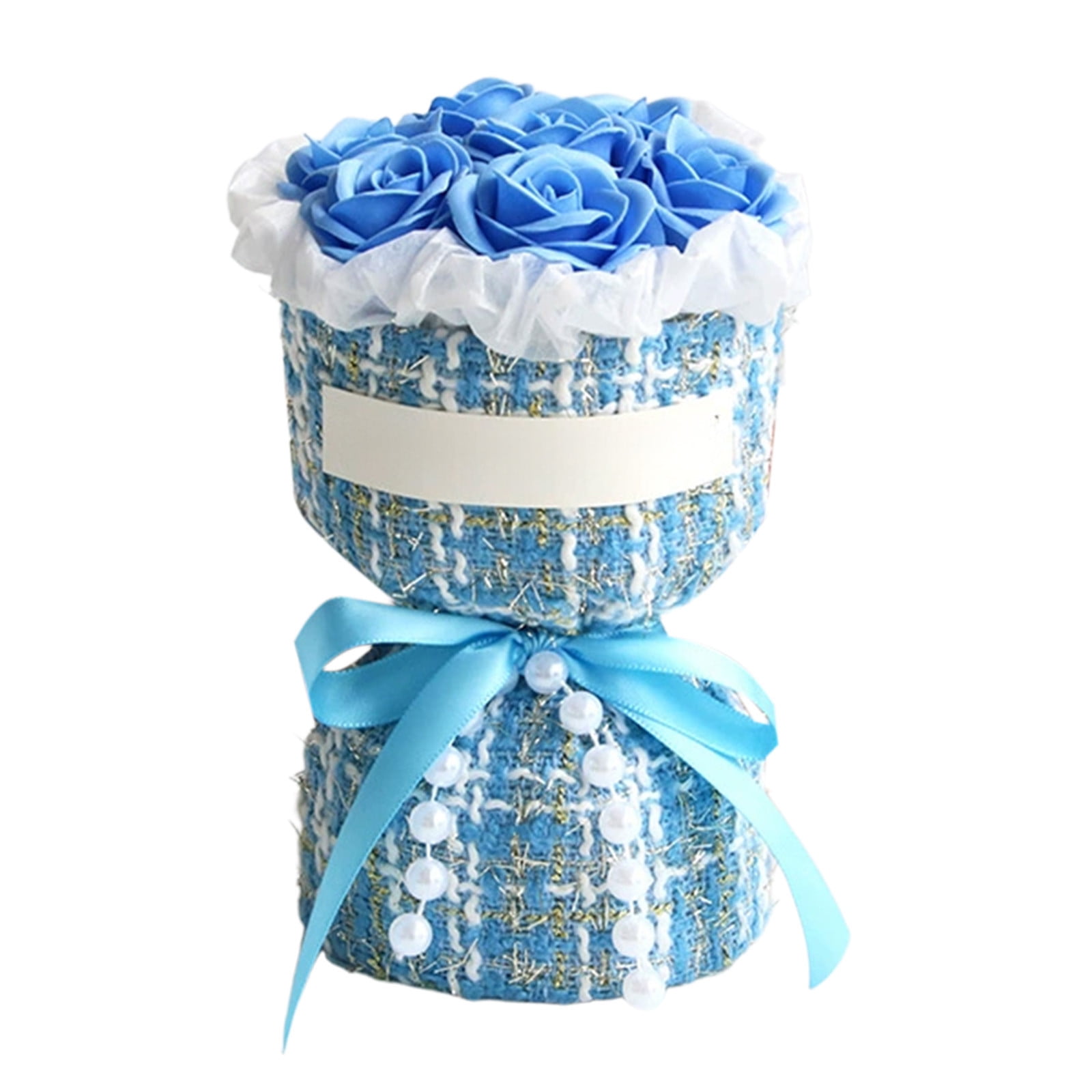 Blue Simulation Rose Mini Bouquet Artificial Flowers Hand Bouquet With ...