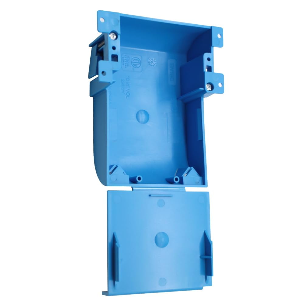 Blue Single Gang Shallow Old Work Box with Flanges and Adjustable ...