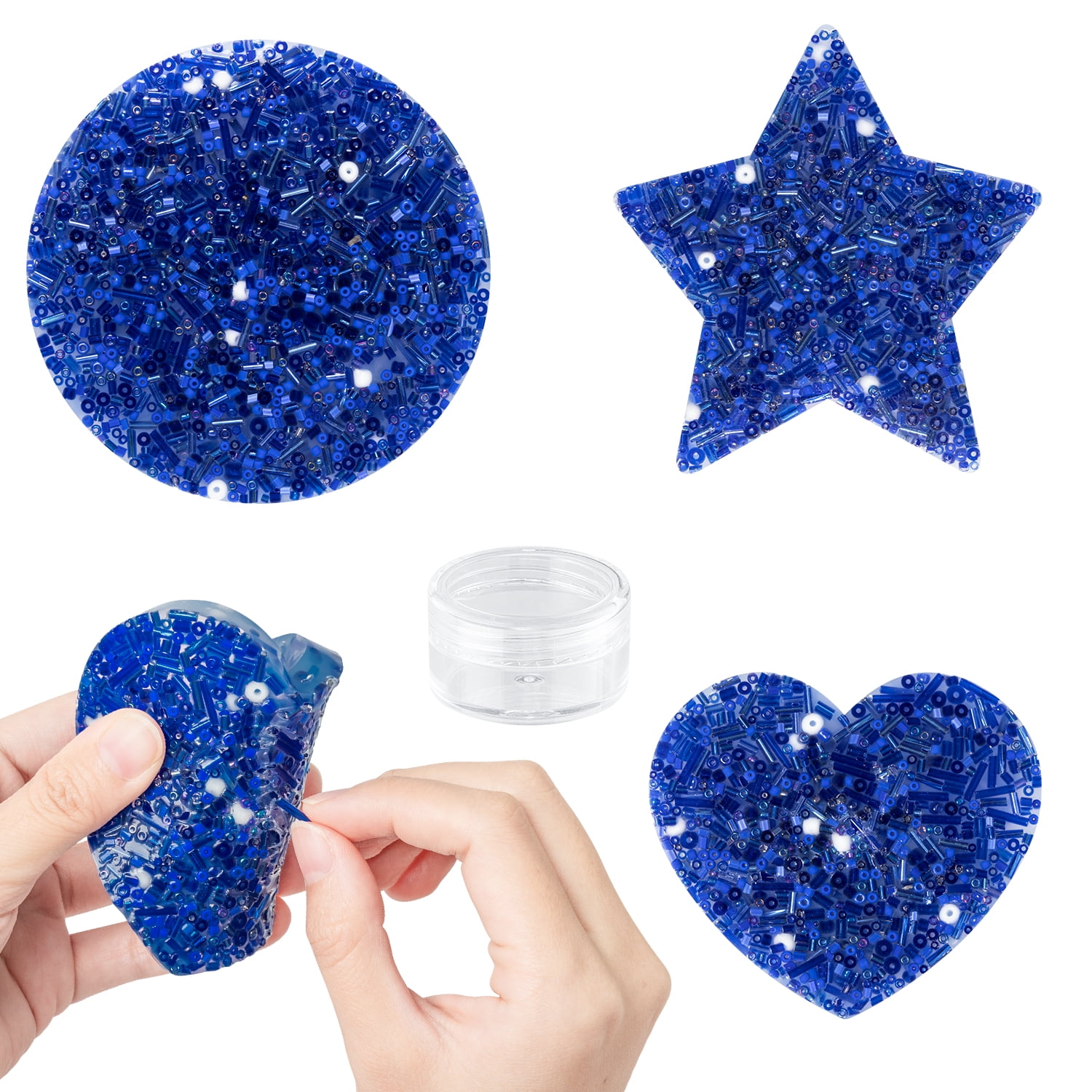 Blue Skin Picking Fidget Toys Picky Pad, Round Love Pentagram Stress ...