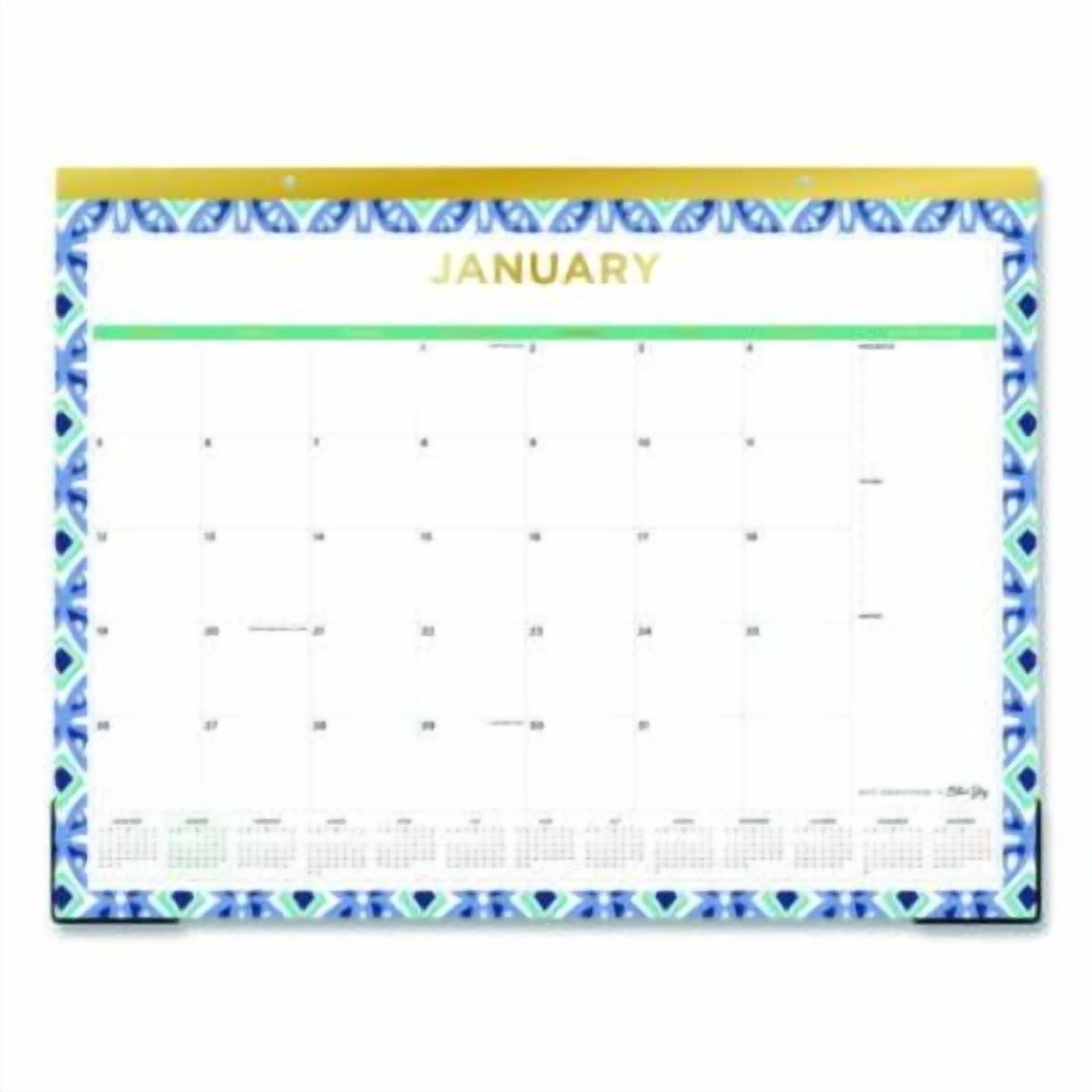 22 in. x 17 in. 12-Month (Jan to Dec): 2026 Tile Monthly Desk Pad ...