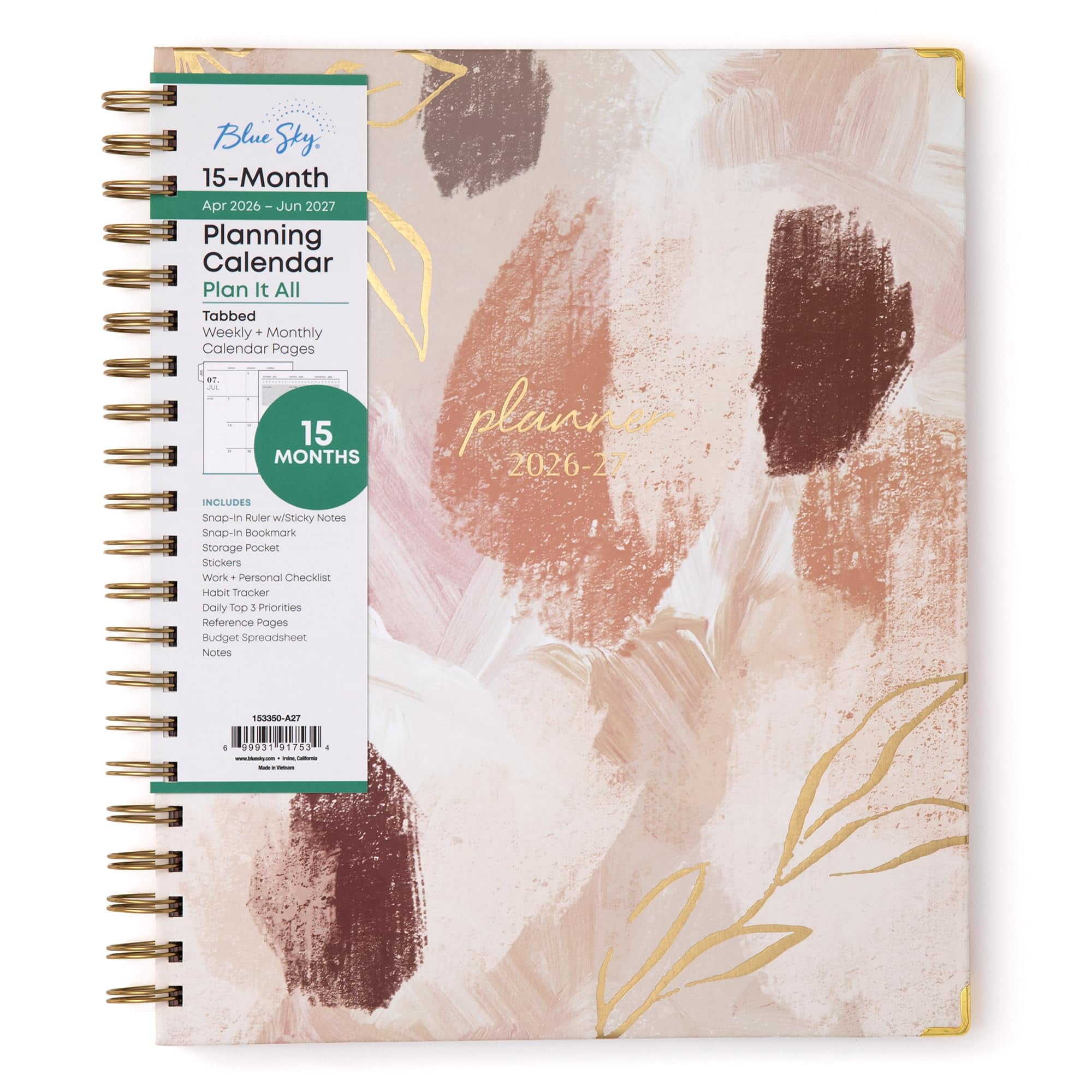 Blue Sky 15 Month 2026-2027 Weekly and Monthly Academic Year Planner ...