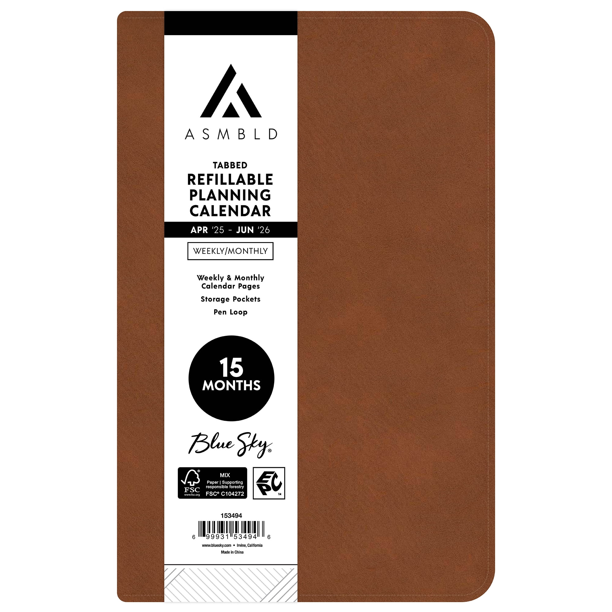 Blue Sky Monthly Weekly Refillable Medium Planner, 5" x 8", Tan 15 ...