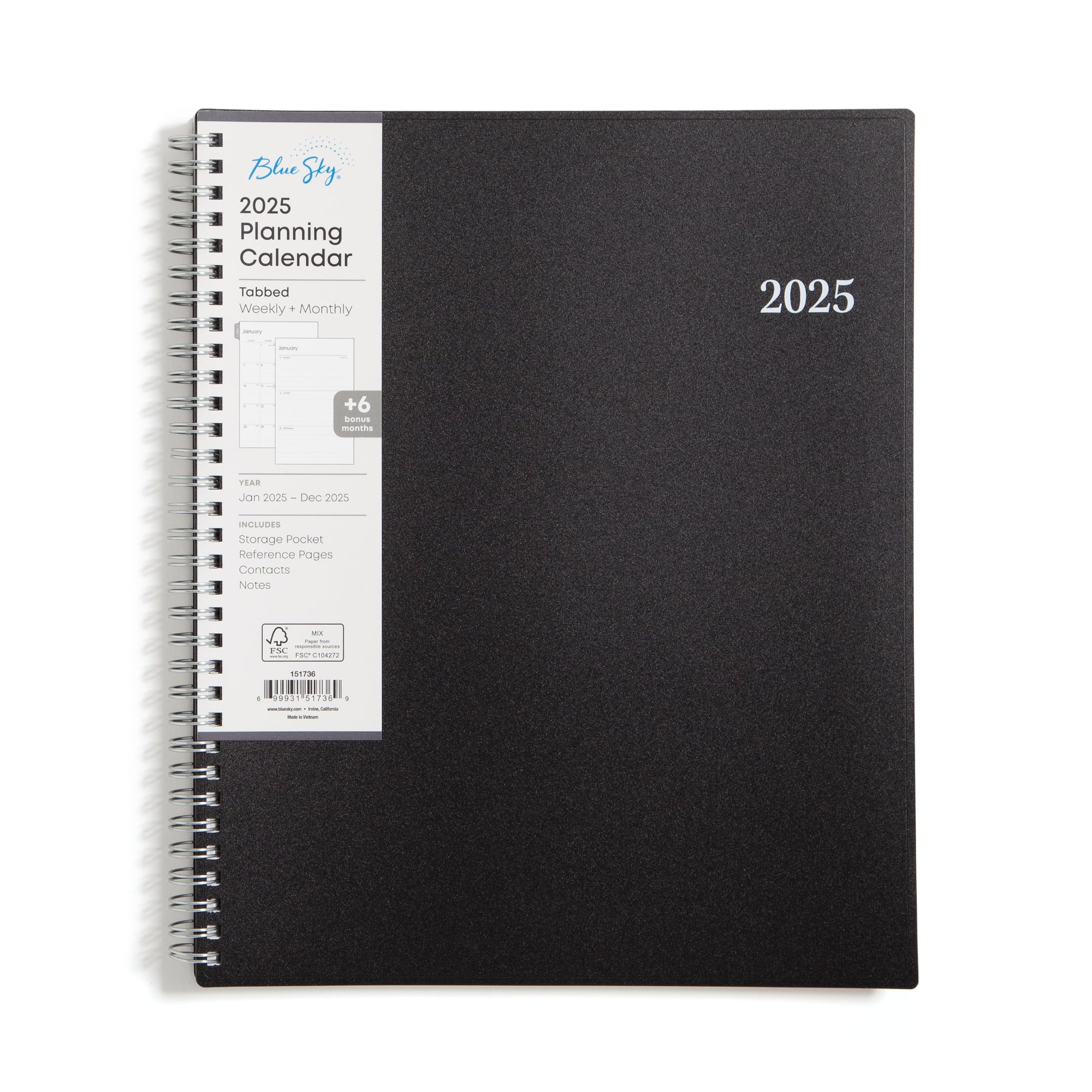 Blue Sky 2025 Weekly OIF8 and Monthly Planner Calendar, January ...