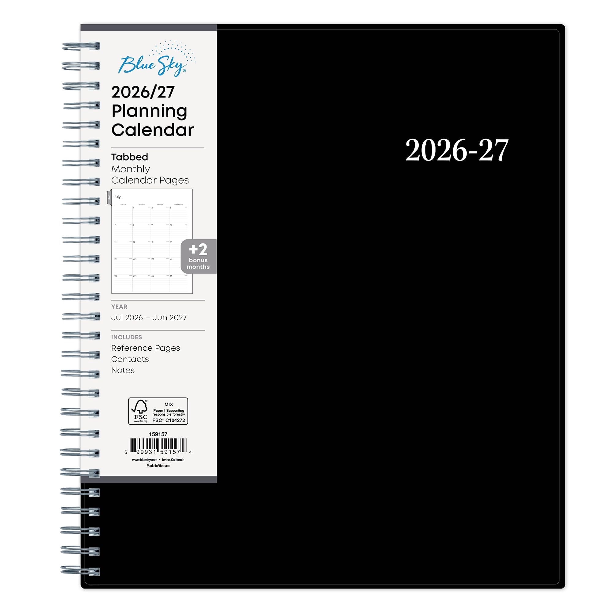 Blue Sky Academic Planner, 8" x 10" Wirebound, July 2026 - June 2027 ...