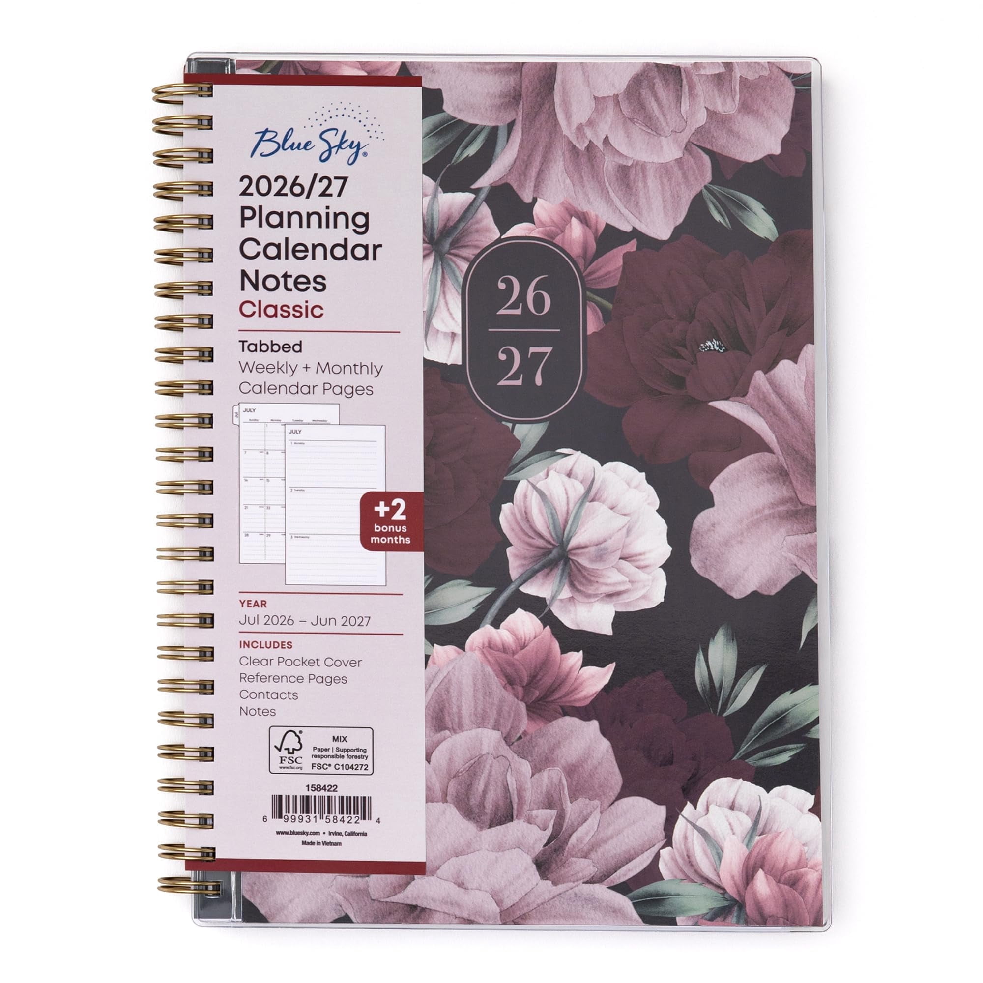 Blue Sky 2026-2027 Weekly and Monthly Academic Year Planner Calendar ...