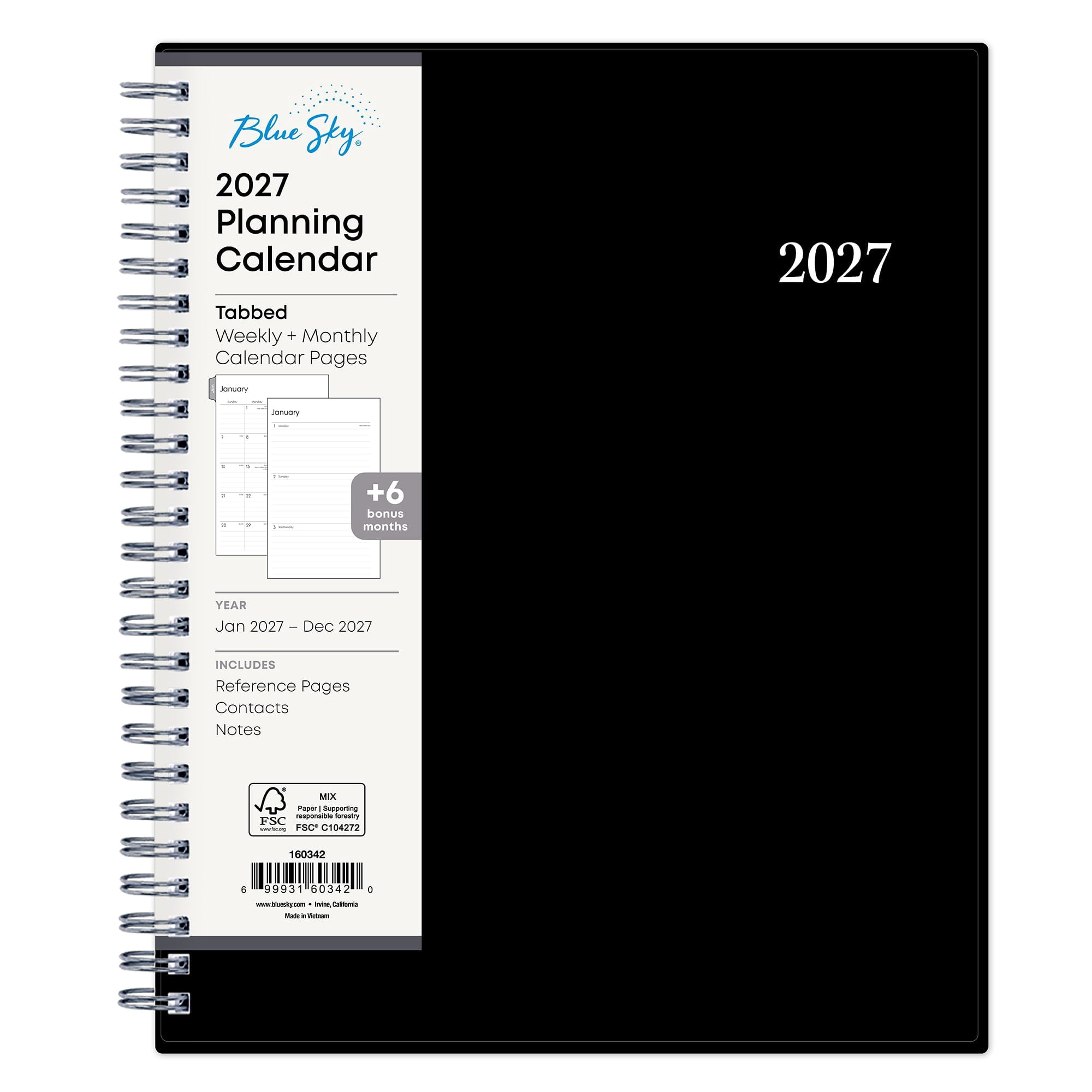 Blue Sky 2027 Weekly and Monthly Planner Calendar, Includes January ...
