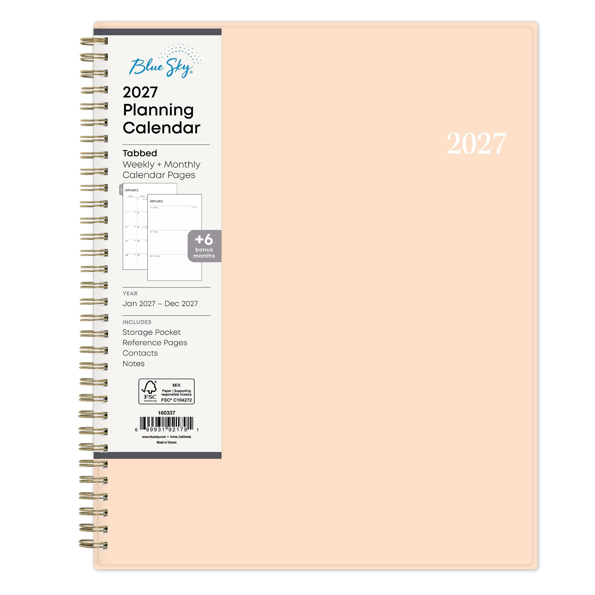 Blue Sky 2027 Weekly and Monthly Planner Calendar, Includes January ...