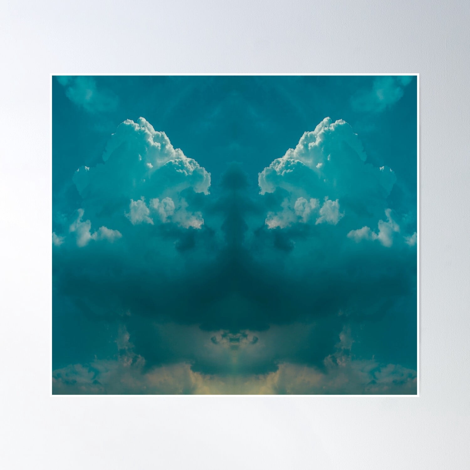 Blue Sky And Clouds Poster Wall Art, Modern Wall Decor, 8x12 UNFRAMED ...