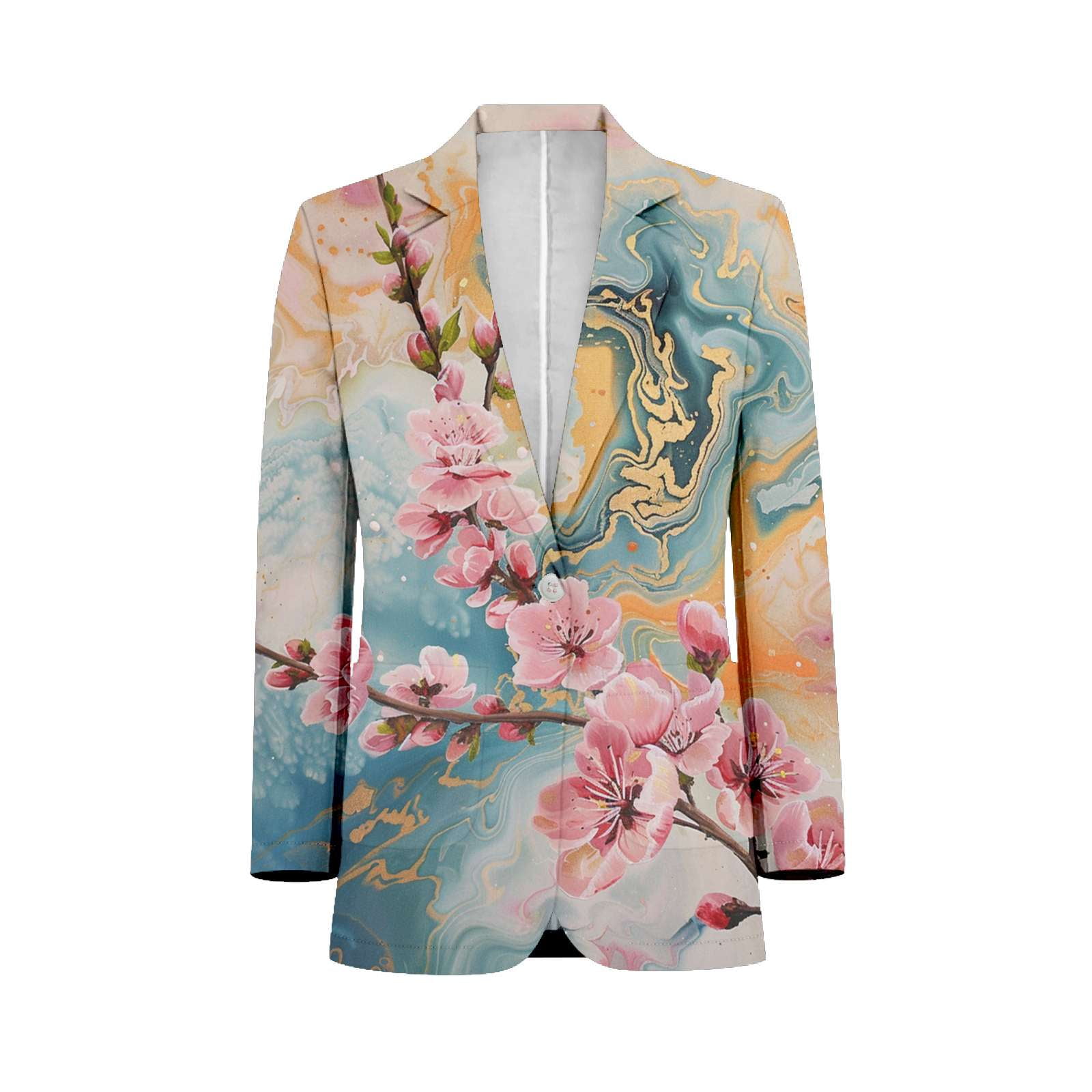 Blue Sky And Flora Customized Men's Suits full man Shawl Collar ...