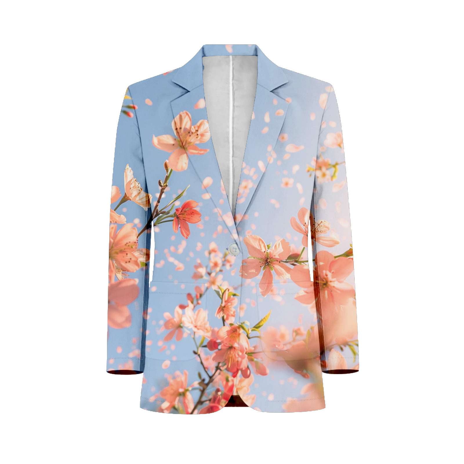 Blue Sky And Flora Men Blazers Slim Clothing Summer Jacket Man Oversize ...
