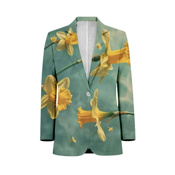 Blue Sky And Flora Men Blazers Slim Clothing Summer Jacket Man Oversize ...