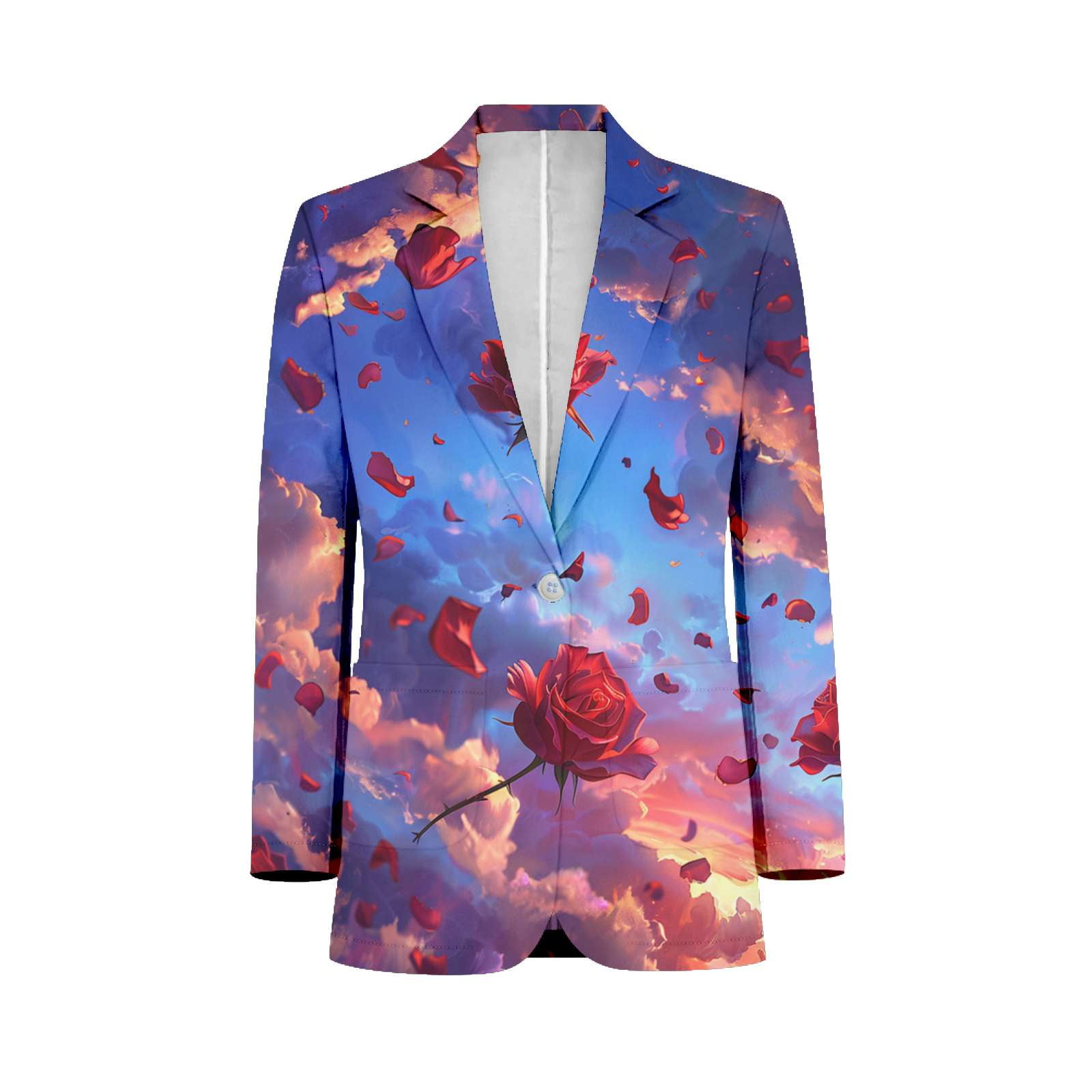 Blue Sky And Flora Mens Suits Shawl Collar Slim Fit Suit Mens Groom ...