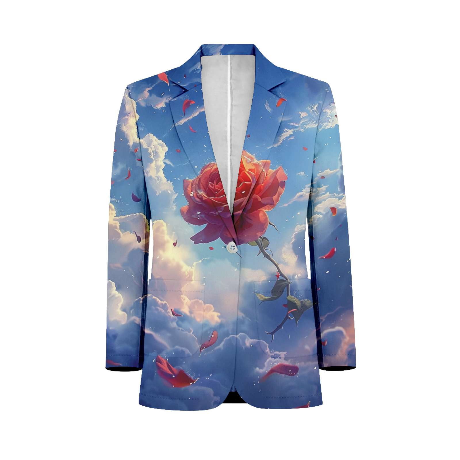 Blue Sky And Flora Mens Suits Shawl Collar Slim Fit Suit Mens Groom ...