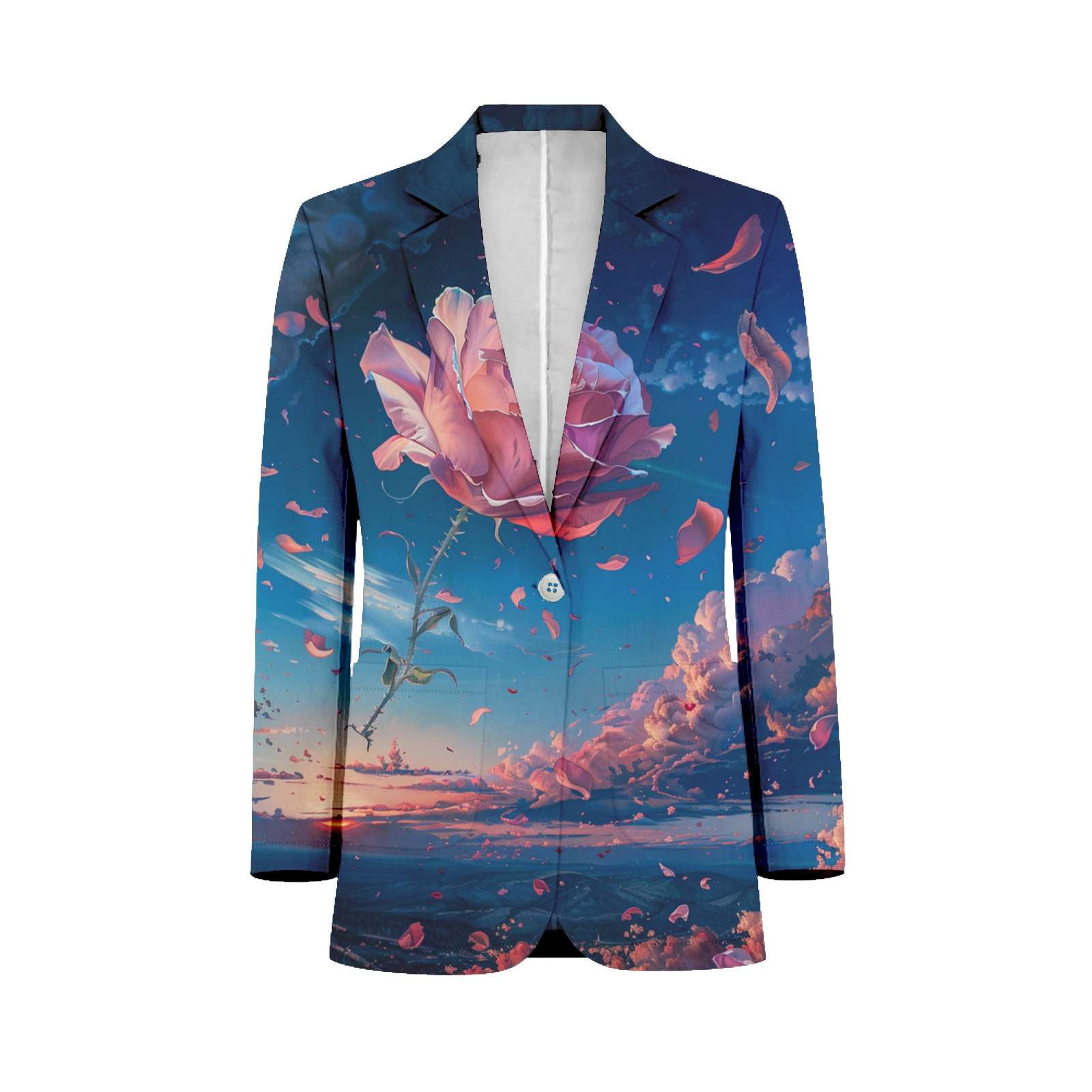 Blue Sky And Flora Mens Suits Shawl Collar Slim Fit Suit Mens Groom ...