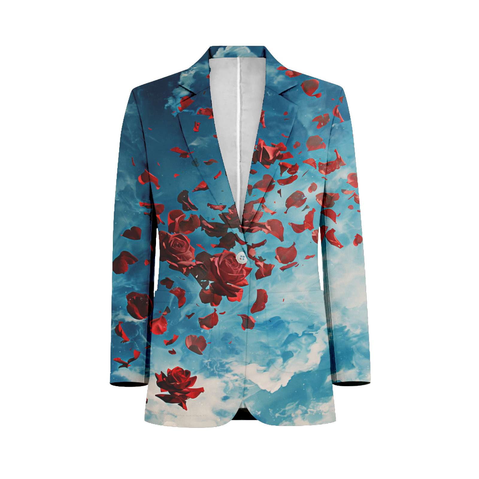 Blue Sky And Flora Mens Suits Shawl Collar Slim Fit Suit Mens Groom ...