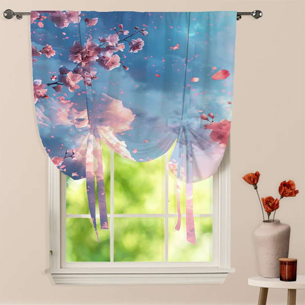 Blue Sky And Flora Window Curtain for Living Room Roman Curtain Kitchen ...