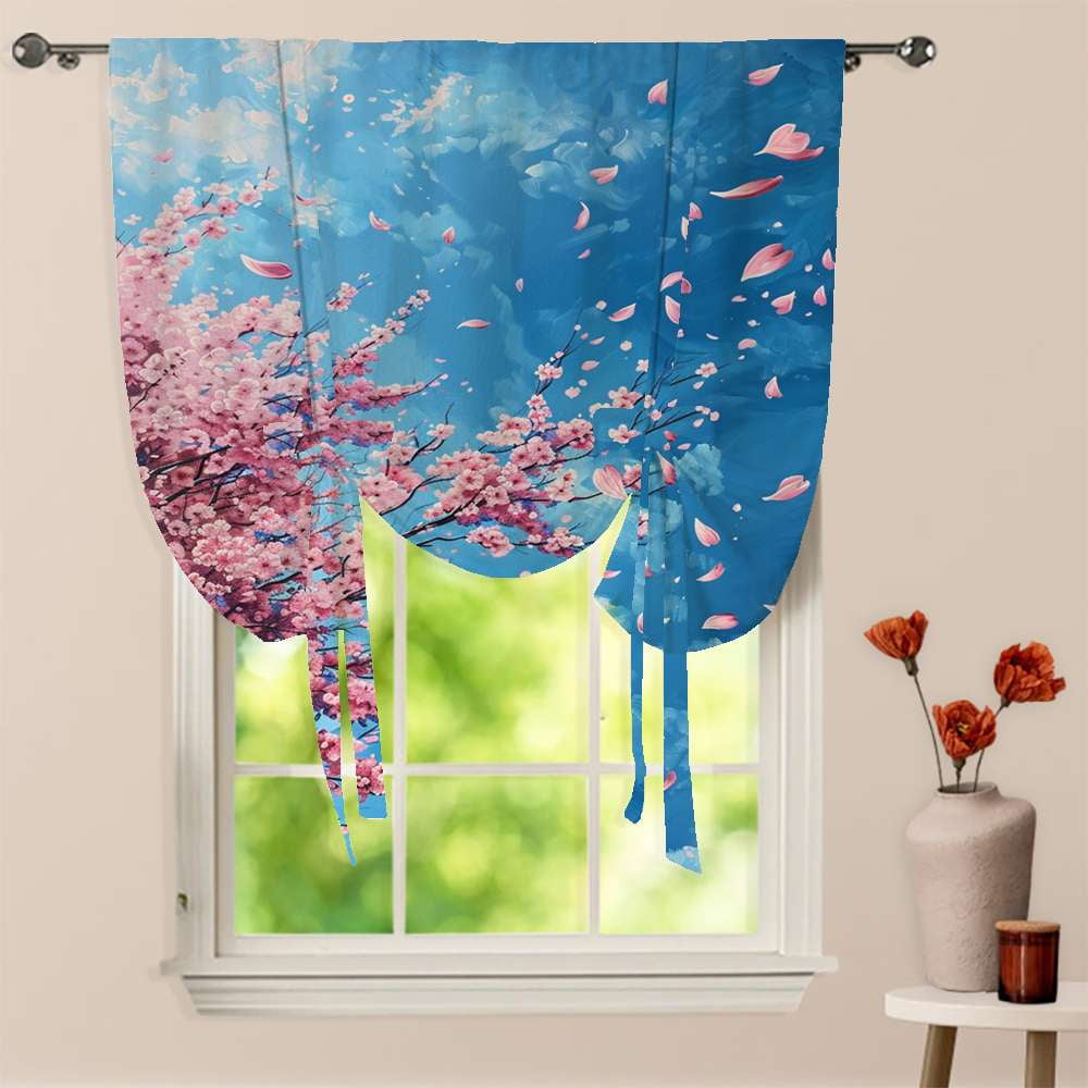 Blue Sky And Flora Window Curtain for Living Room Roman Curtain Kitchen ...