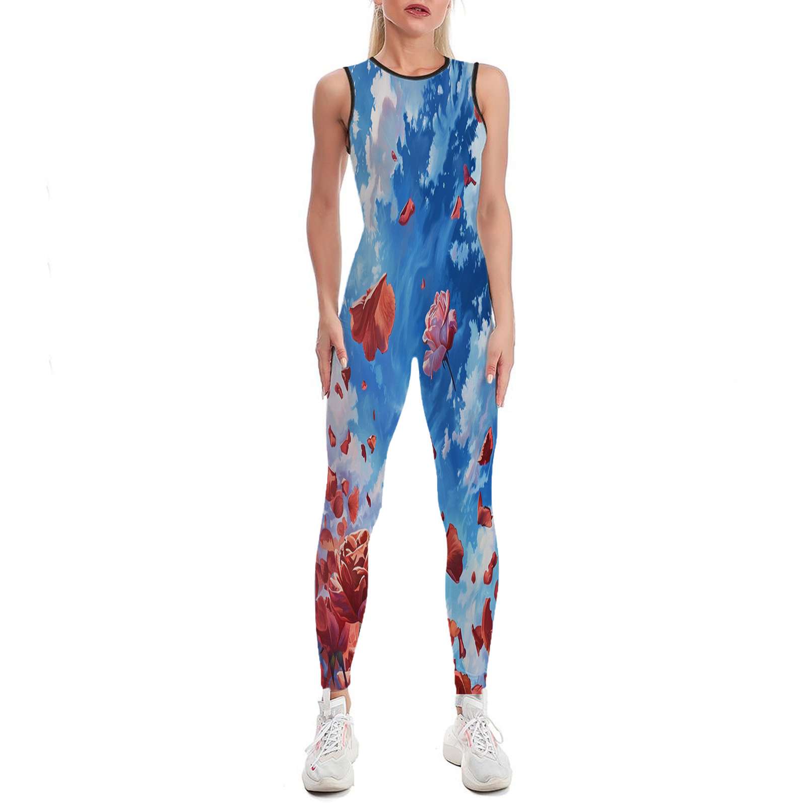 Blue Sky And Flora Women's One Piece Yoga Jumpsuits Leggings Playsuit ...