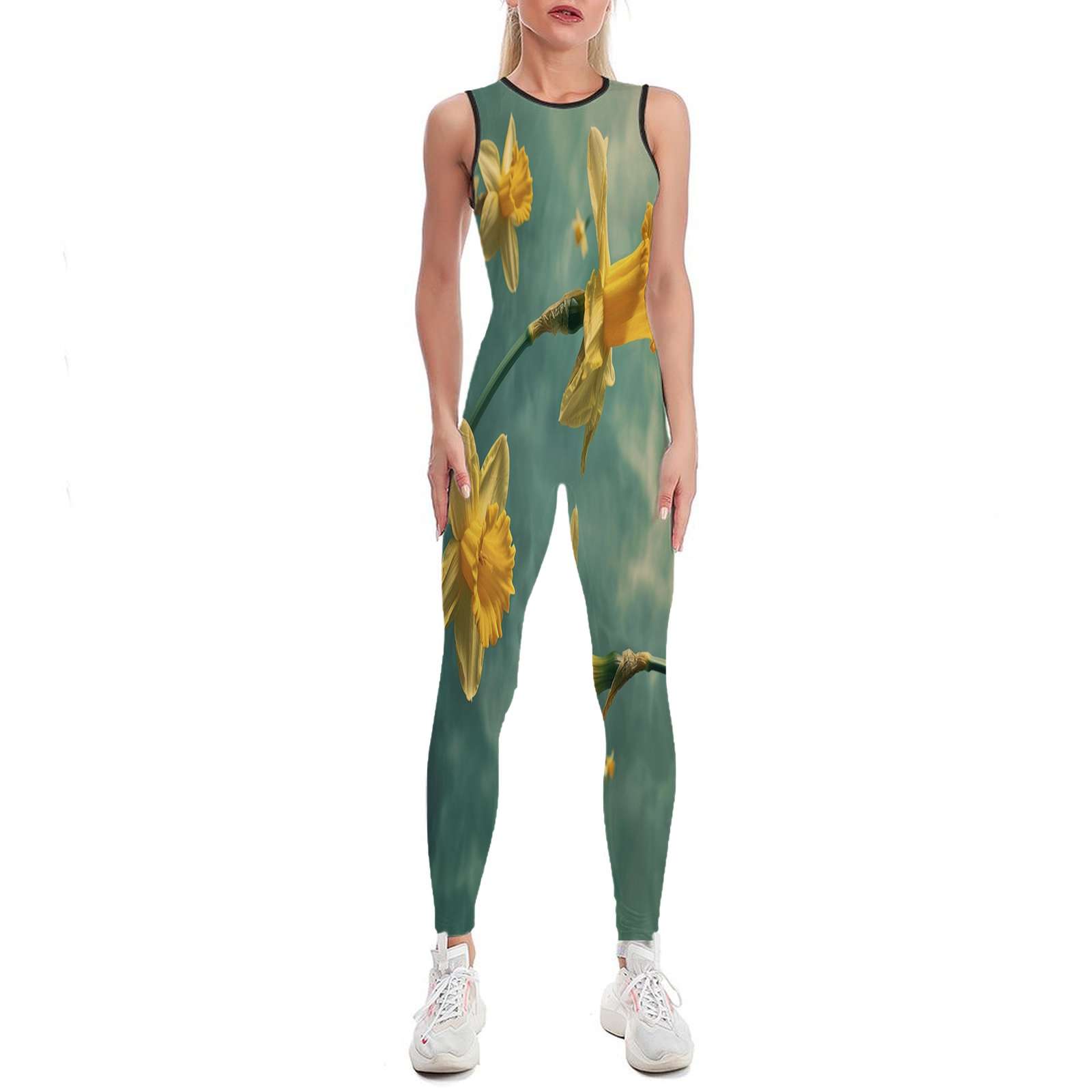 Blue Sky And Flora Women's One Piece Yoga Jumpsuits Leggings Playsuit ...