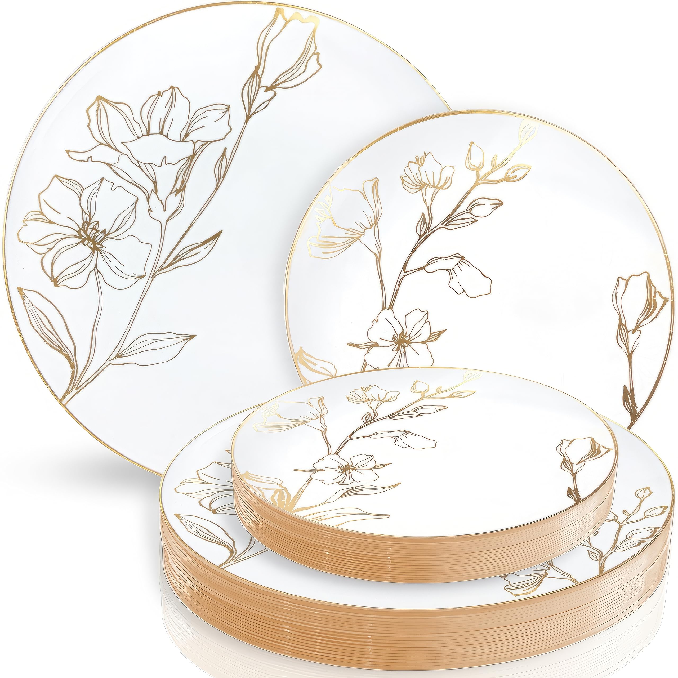 Blue Sky AntiqueITSC Gold Floral Combo Plates - (36 Count) 7" & 10 ...