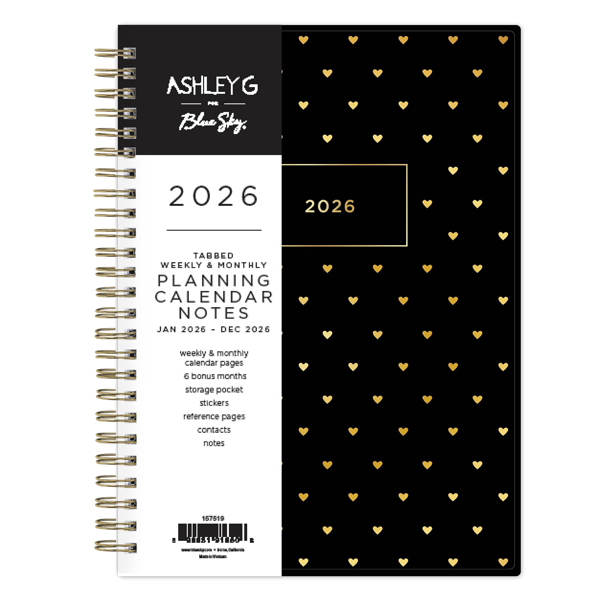 Blue Sky Ashley G 2026 Weekly & Monthly Planner, 5.875" x 8.625 ...