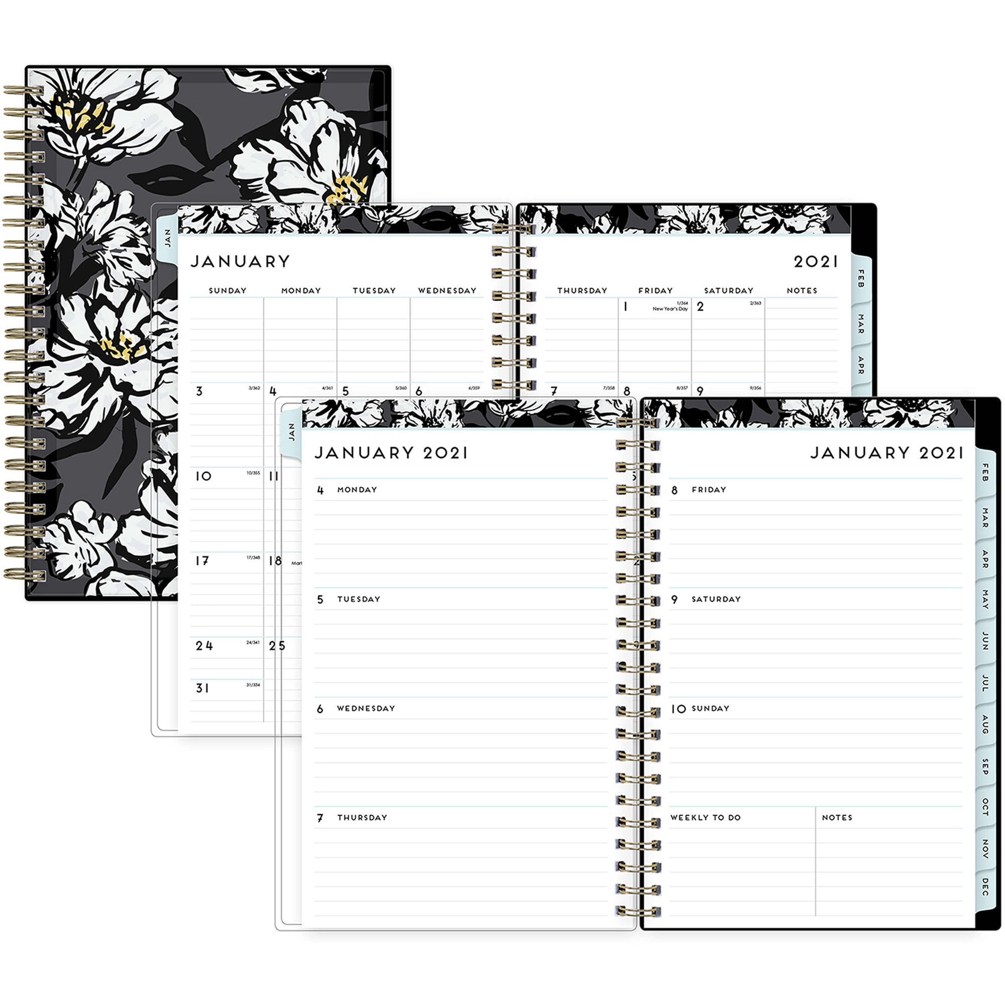 Blue Sky, BLS110212, Baccara Dark Weekly/Monthly Planner, 1 Each, Black ...