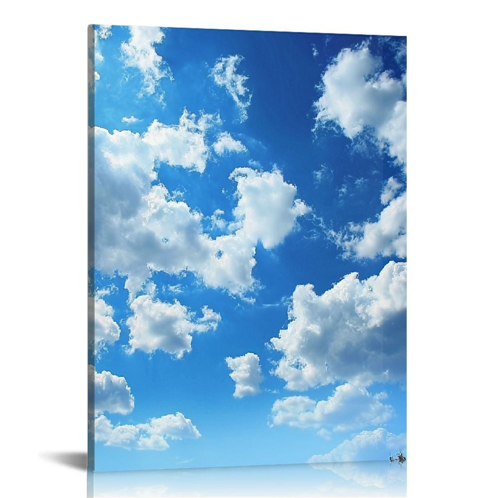 Blue Sky Backdrops White Clouds Decorative Painting Art Poster Picture ...