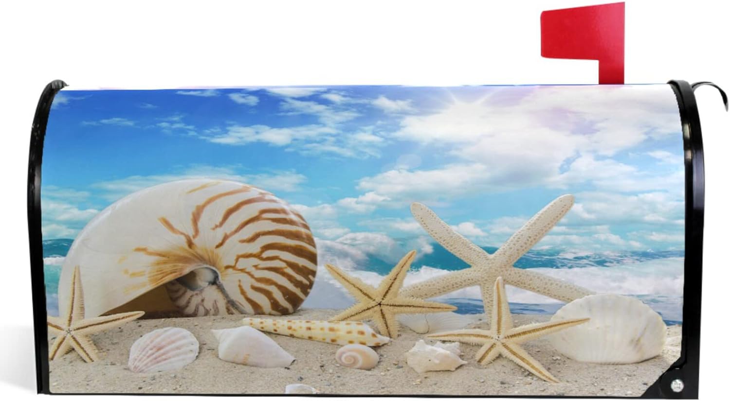 Blue Sky Beach Seashells Mailbox Covers Magnetic Ocean Sea Starfishs ...