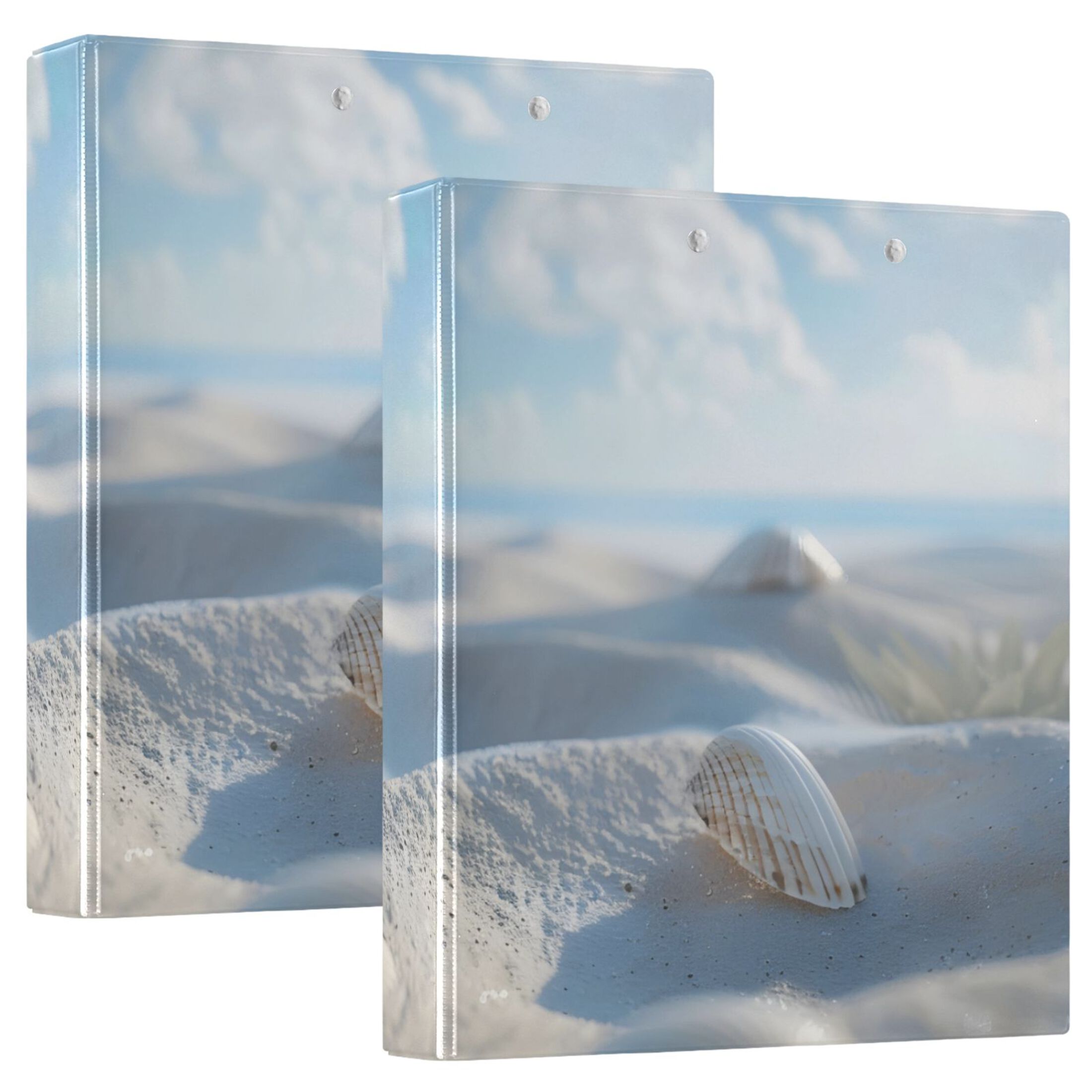 Blue Sky Beach Shells Round Ring Binder 3 Rings 1.5" Capacity File ...