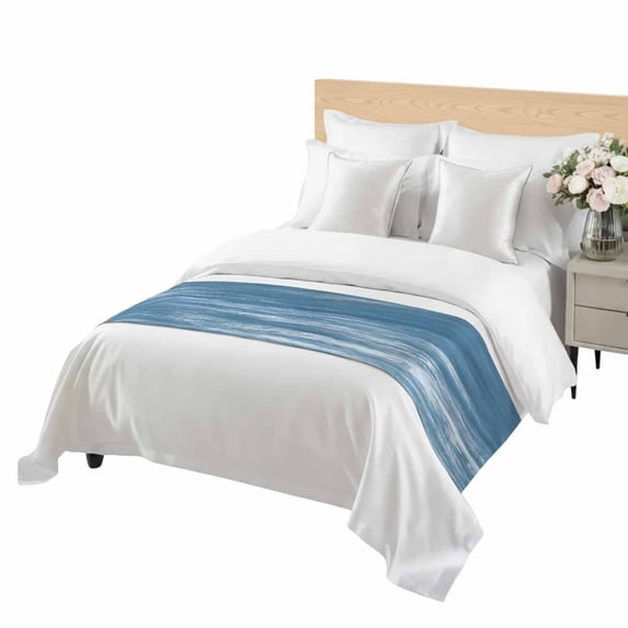 Blue Sky Bed Runner Cal King Size Modern Abstract Gradient Blue Texture ...