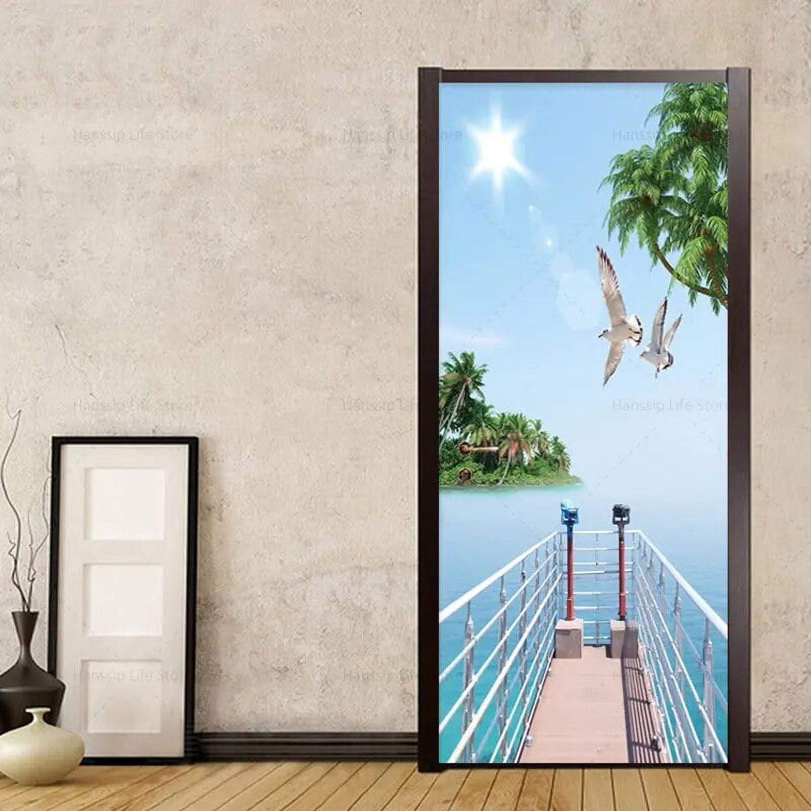 Blue Sky Big Door Sticker Self Adhesive PVC Waterproof Suitable for ...