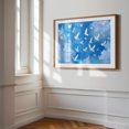 Blue Sky Bird Flock Print, Abstract Seagull Oil Painting Poster ...