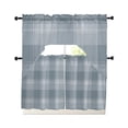 Blue Sky Buffalo Plaid Kitchen Curtains Set for Windows 3 Piece Cafe ...